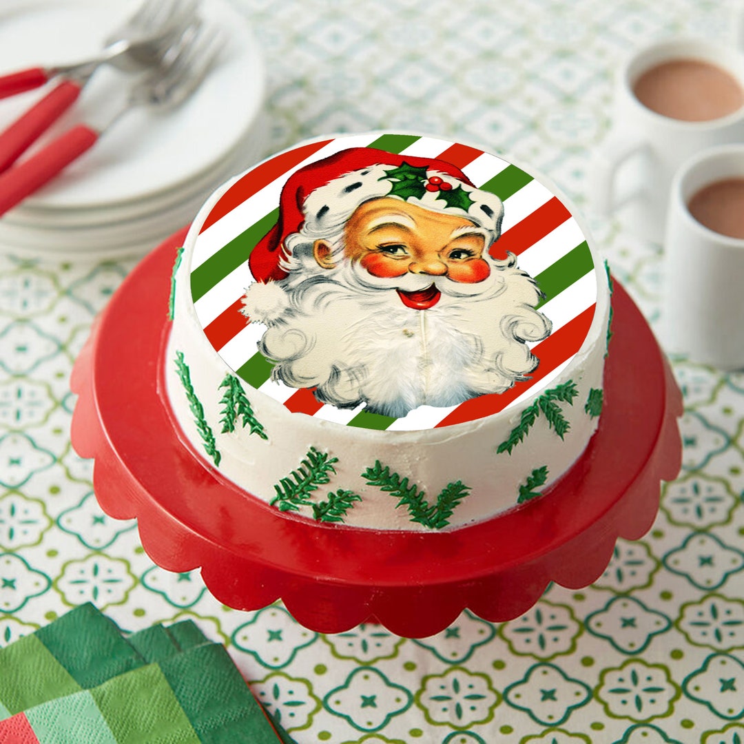 Santa Edible Cake Topper - Etsy