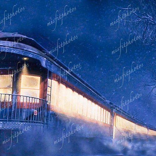 Polar Express Digital Background - Etsy