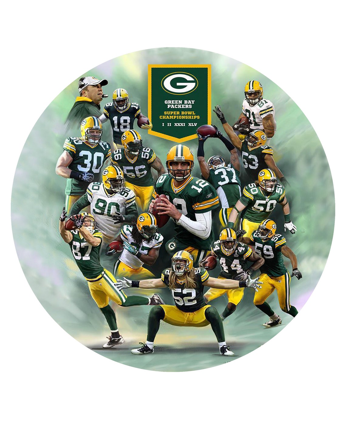 Green Bay Packers Edible Cake Topper | Etsy