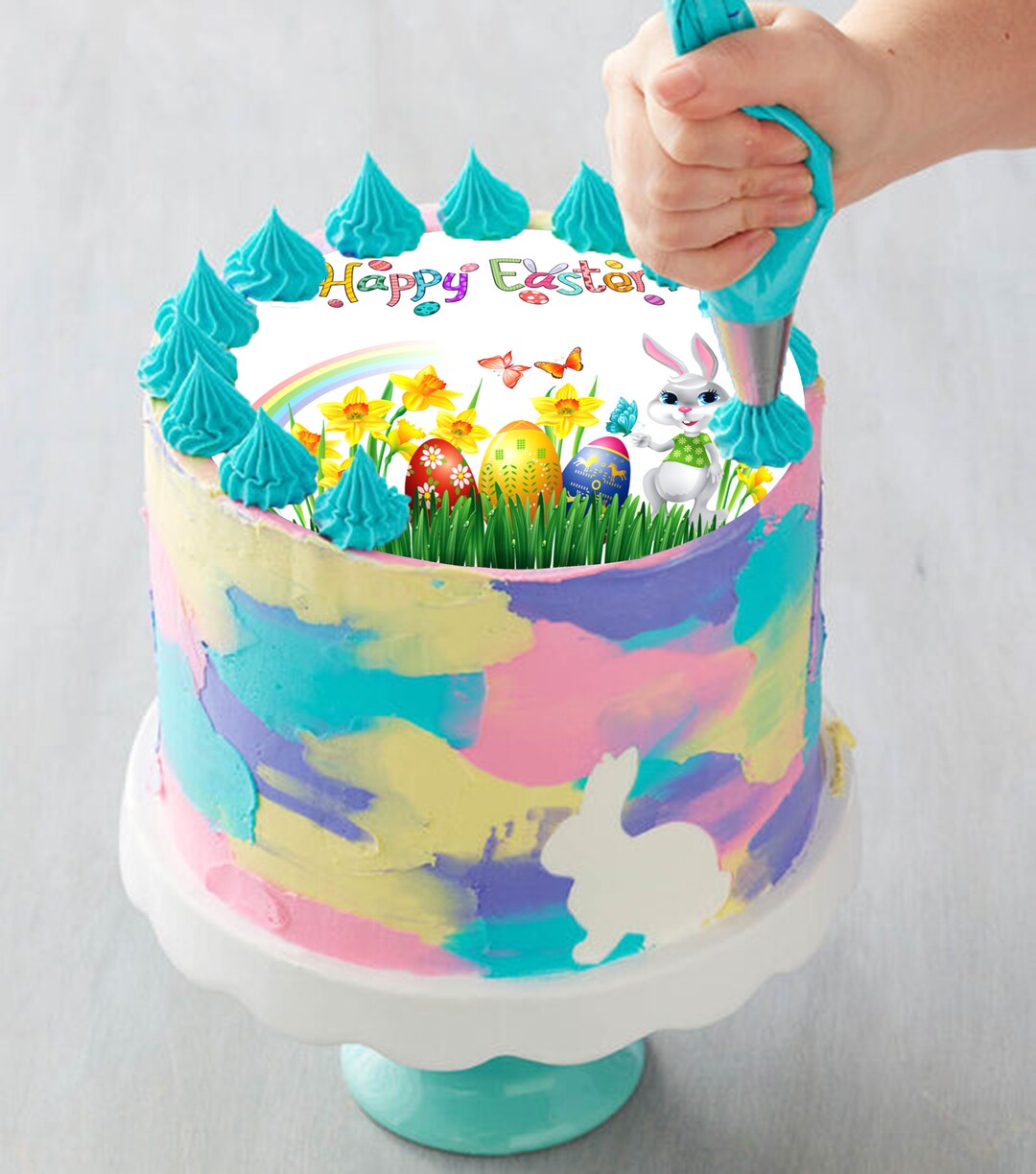 Easter Bunny Edible Cake Topper - Etsy