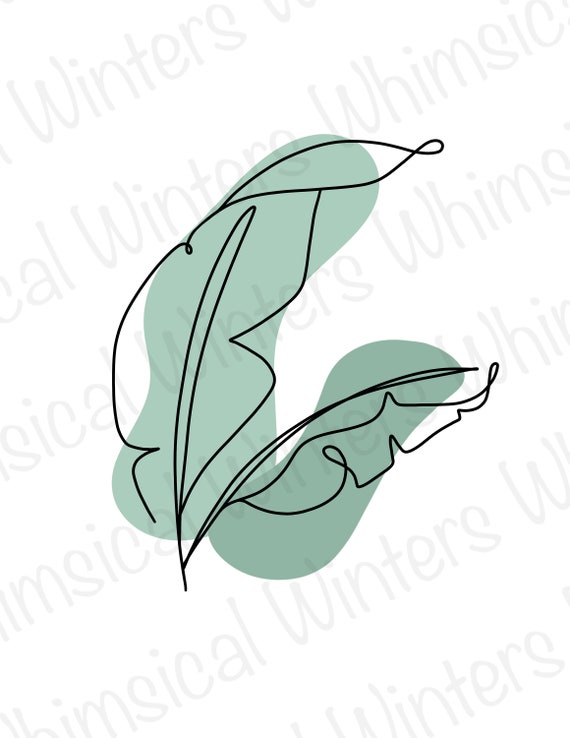 Green Leaf Line Drawing