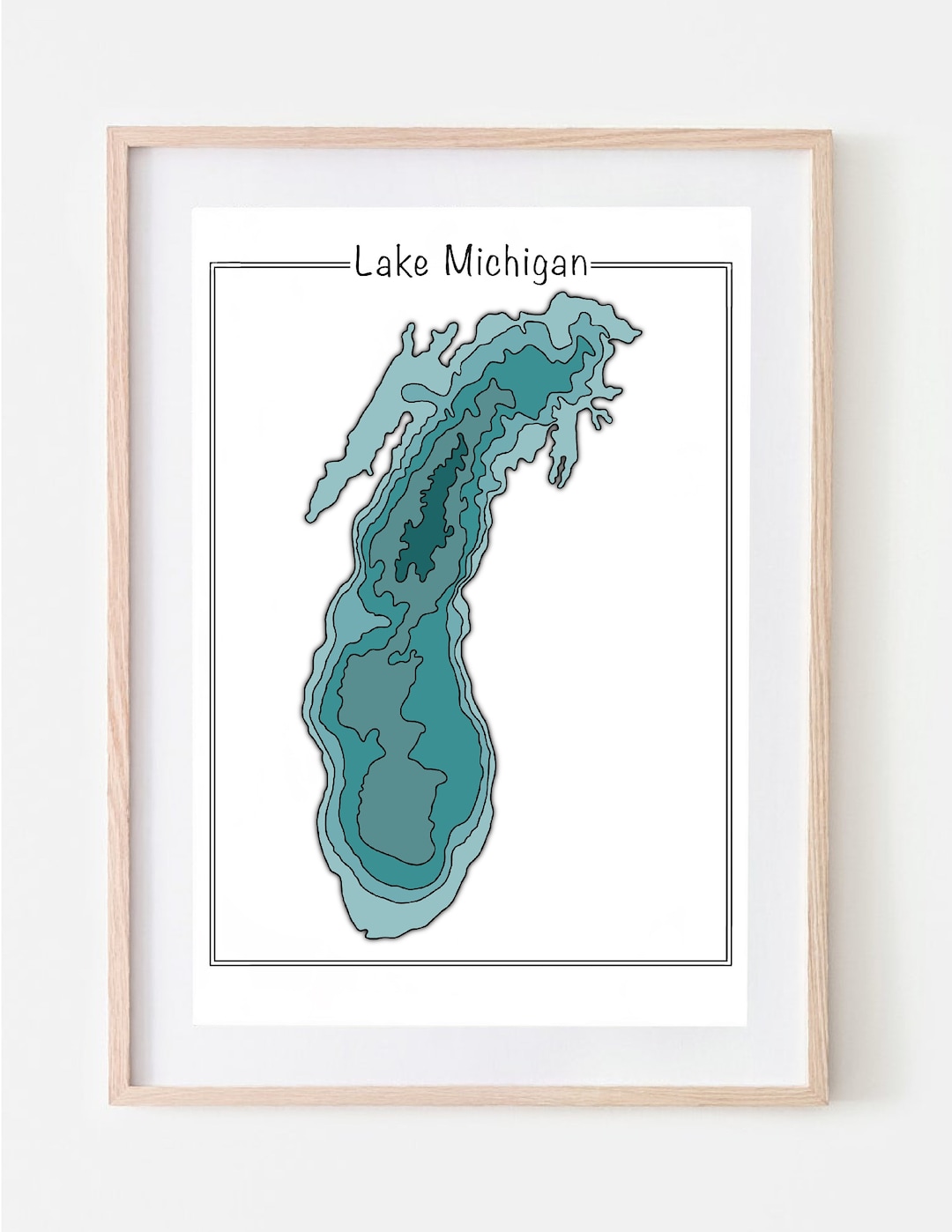 Lake Michigan Topography Wall Art - Etsy