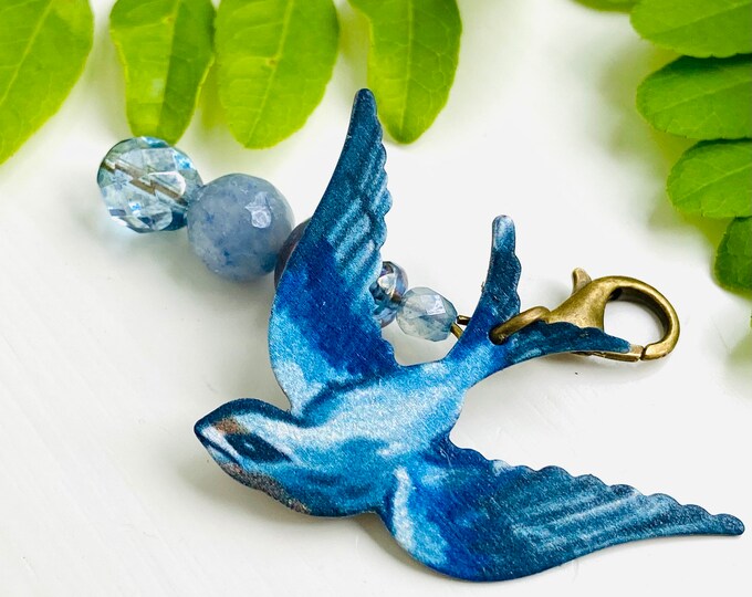 Swooping Blue Bird Zipper Pull, Swallow Zipper Pull, Zipper Pulls for ...