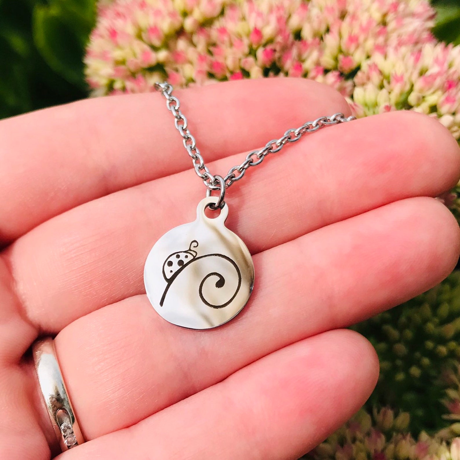 Ladybug Necklace Stainless Steel Ladybug Necklace Ladybug | Etsy