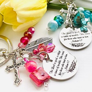 Inspirational Keychain, Bible Verse Keychain, Purse Charm, Religious ...