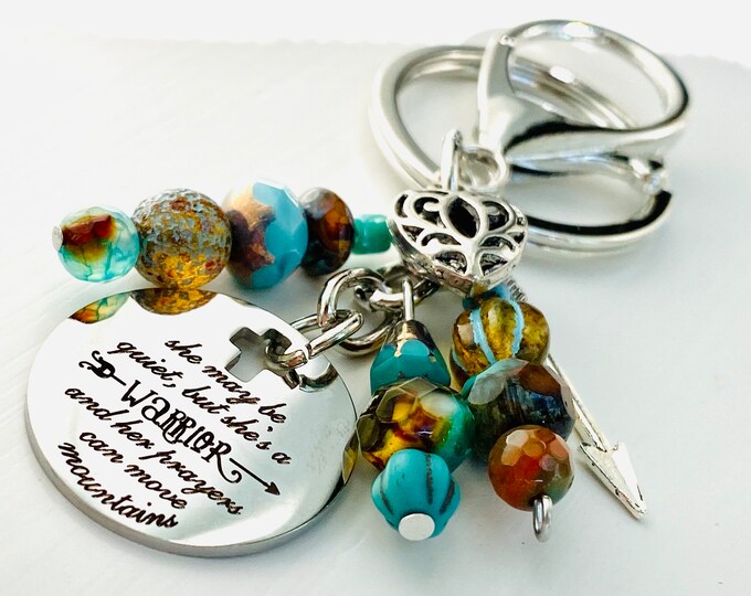 Prayer Warrior Keychain Inspirational Keychain Encouragement - Etsy