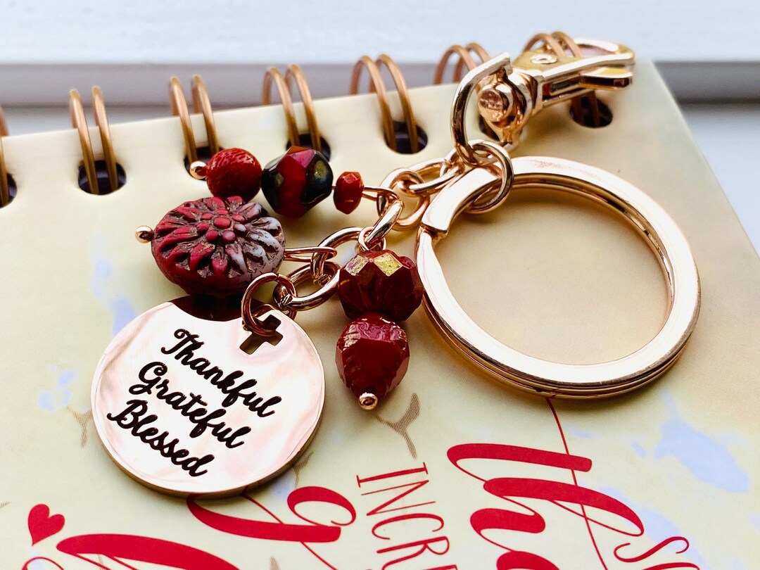 Thankful Grateful Blessed Journal: Rose Gold Charm, Beaded - Etsy