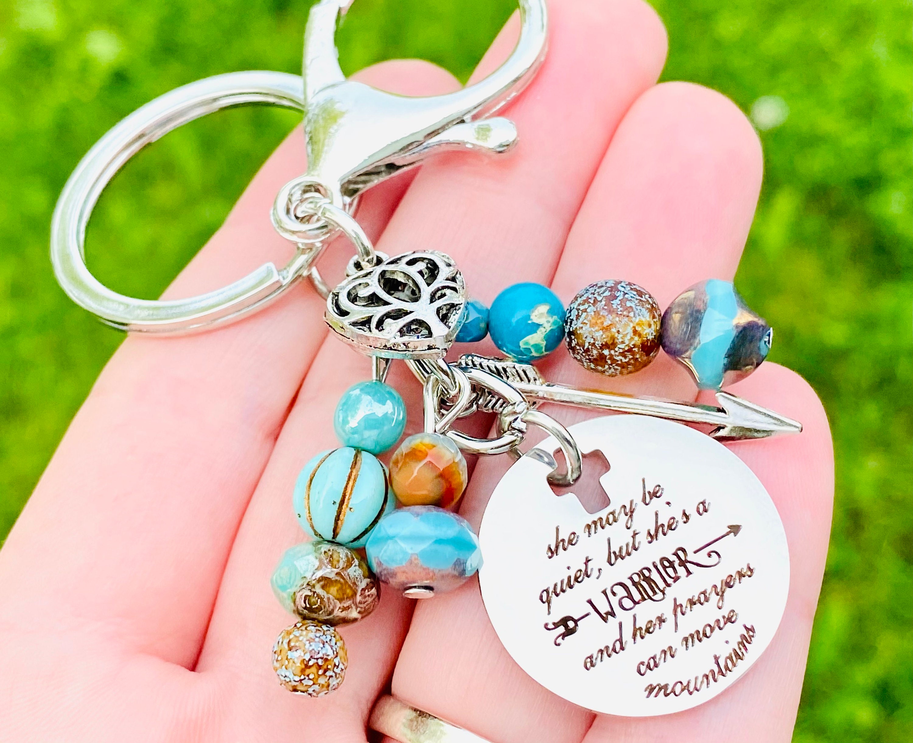 Prayer Warrior Keychain Inspirational Keychain Encouragement | Etsy