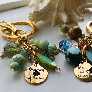 Chunky Ocean Keychains Beach Purse Charms Waves Keychain | Etsy