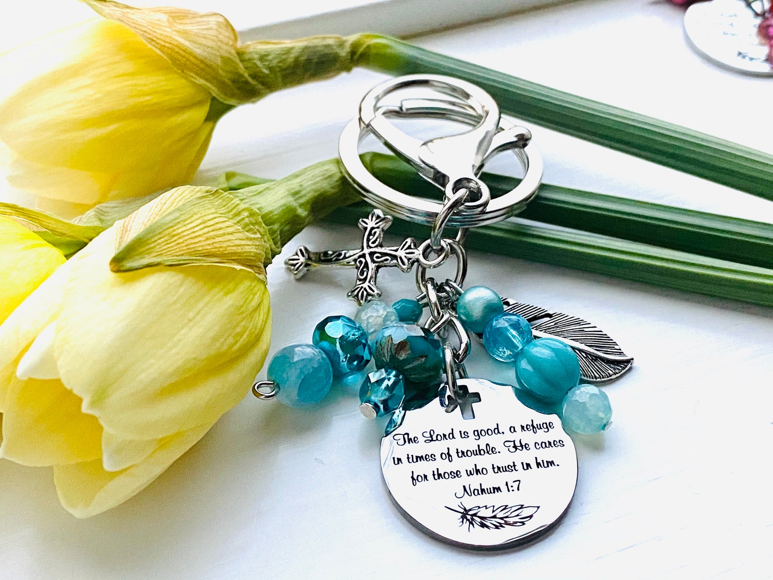 Inspirational Keychain Bible Verse Keychain Purse Charm | Etsy