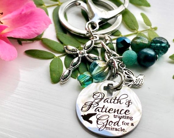 Faith & Patience Zipper Pull, Encouragement Gift, Inspirational ...