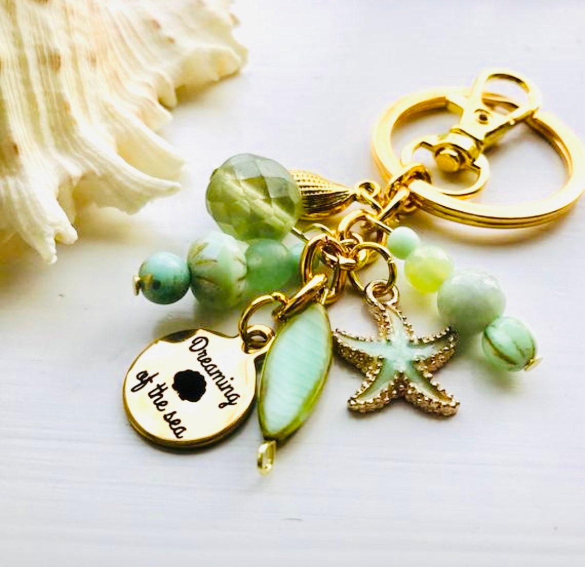 Chunky Ocean Keychains Beach Purse Charms Waves Keychain | Etsy