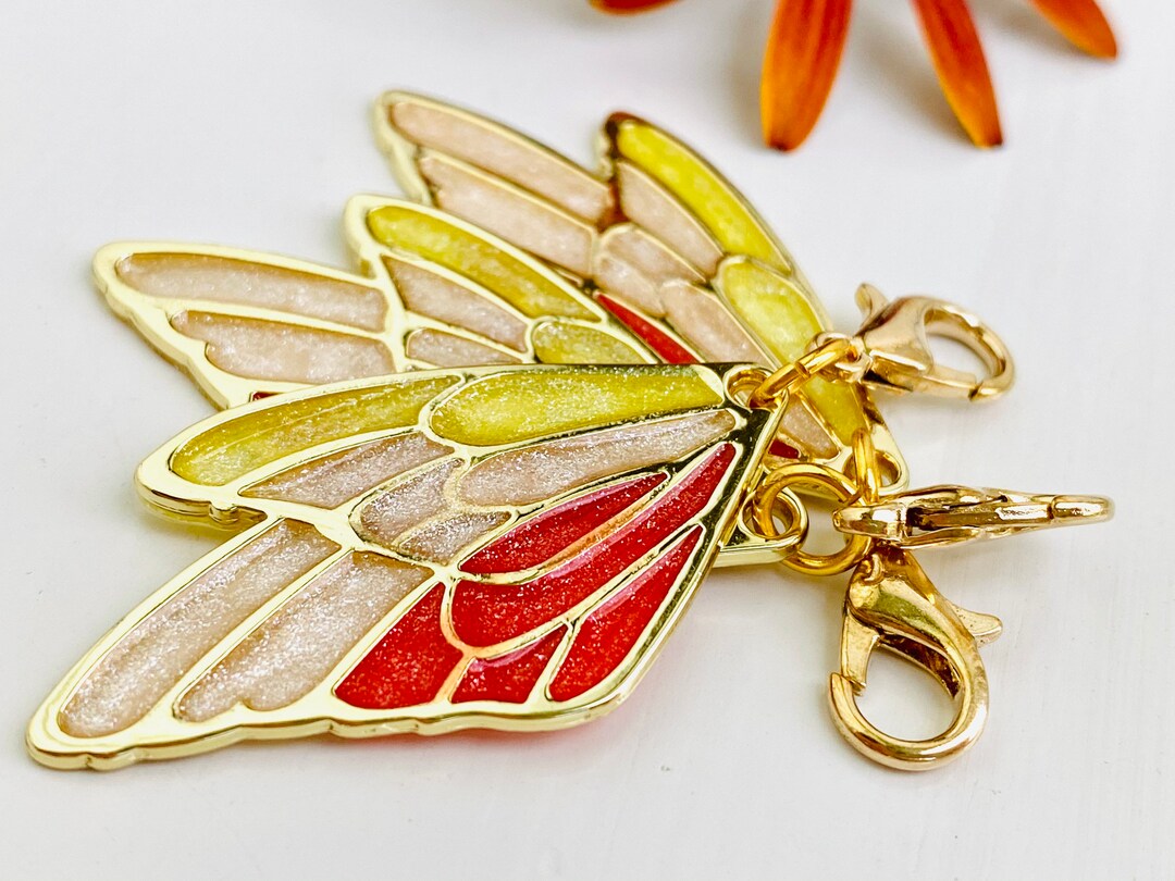 1 Shimmery Butterfly Wing Zipper Pull: Gold Tone Planner Charm - Etsy