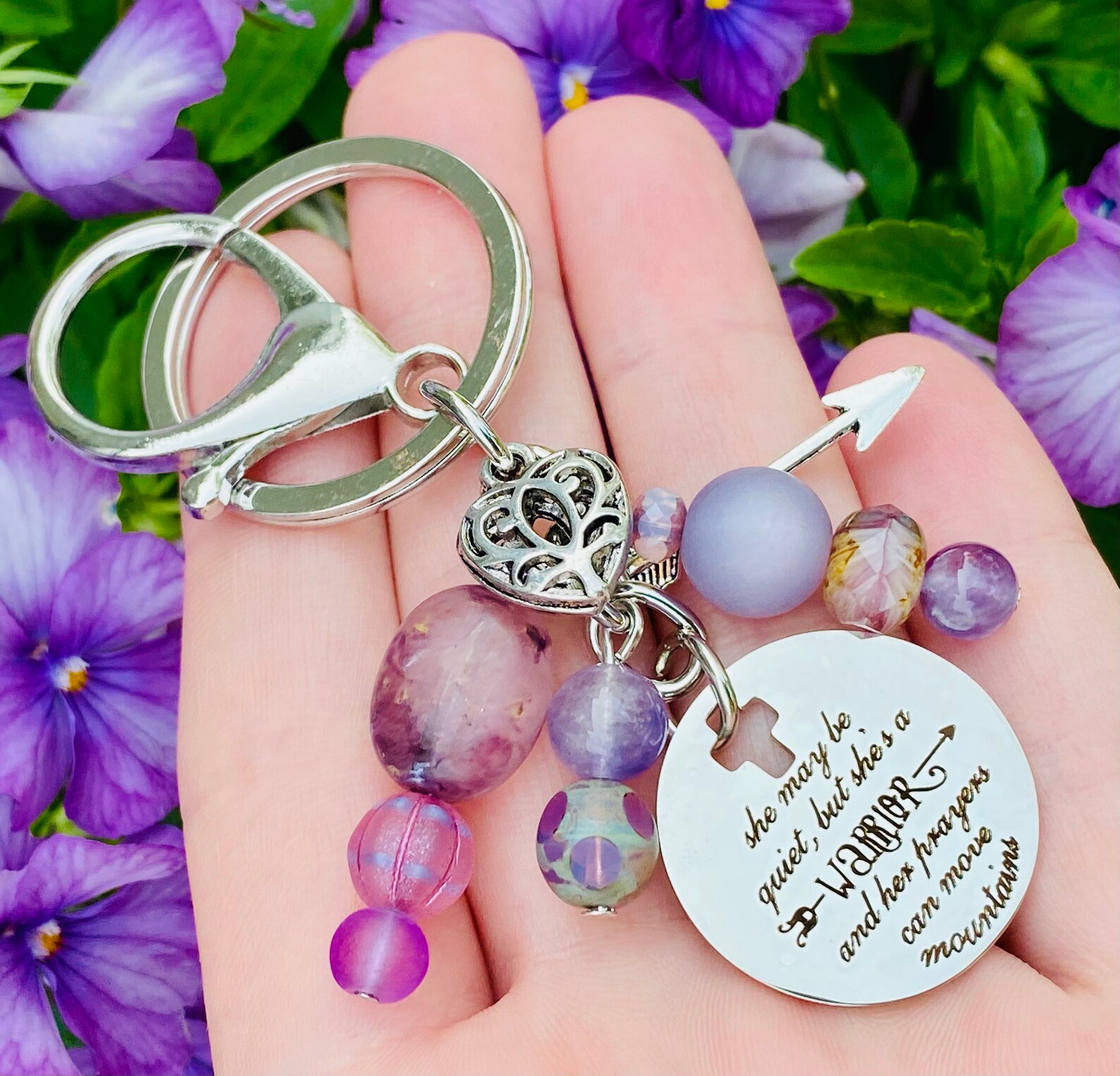 Prayer Warrior Keychain Inspirational Keychain Encouragement | Etsy