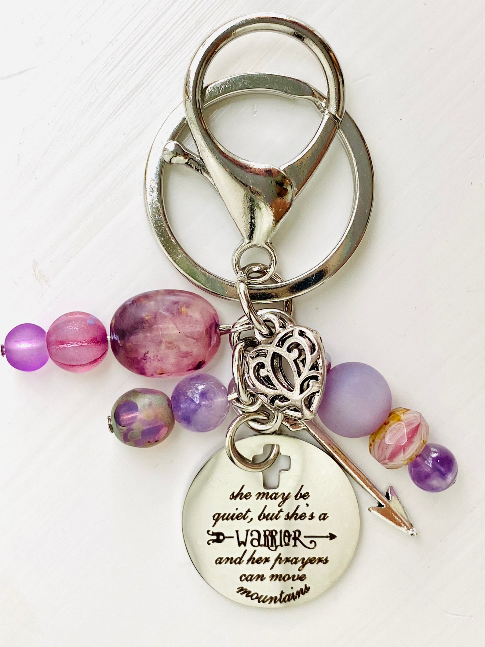 Prayer Warrior Keychain Inspirational Keychain Encouragement | Etsy
