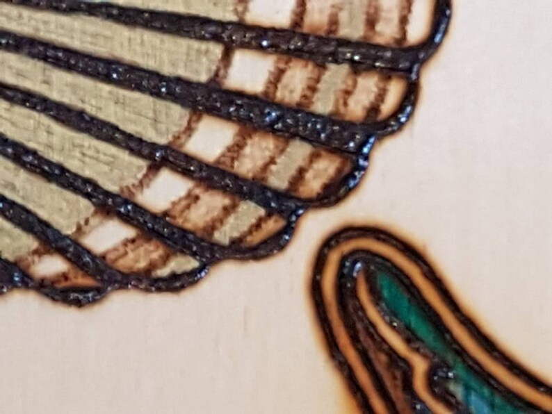 Unframed A5 Size Scallop Seashell Tattoo Pyrography wood Burning Art - Etsy