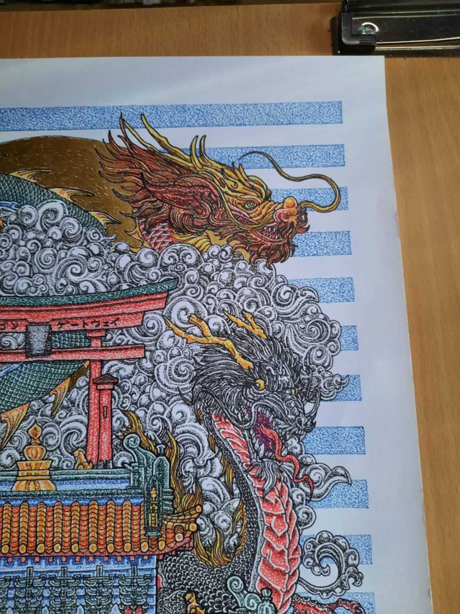 Unframed A3 Size "dragon's Gateway" Tattoo Fantasy Ink Drawing - Etsy UK
