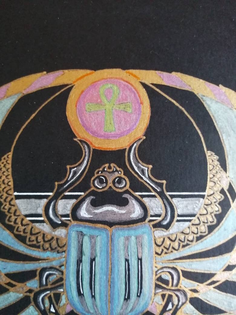 Unframed A3 Size Drawing of ancient Egyptian Scarab - Etsy