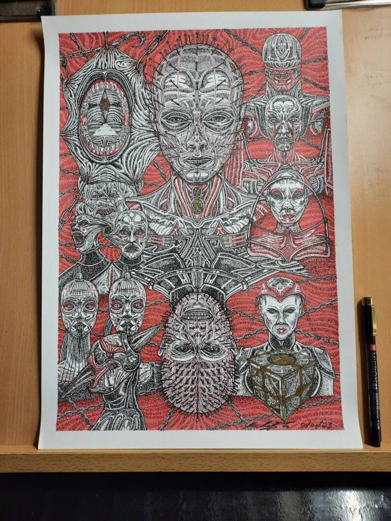 Unframed A3 Size hellraiser Cenobites From Hellraiser Movies, Tattoo ...