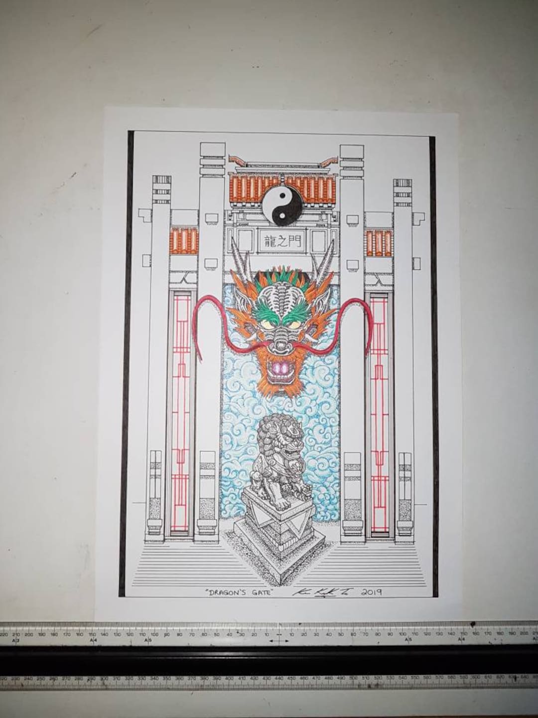 Unframed A3 Size dragon's Gate Chinese Dragon - Etsy