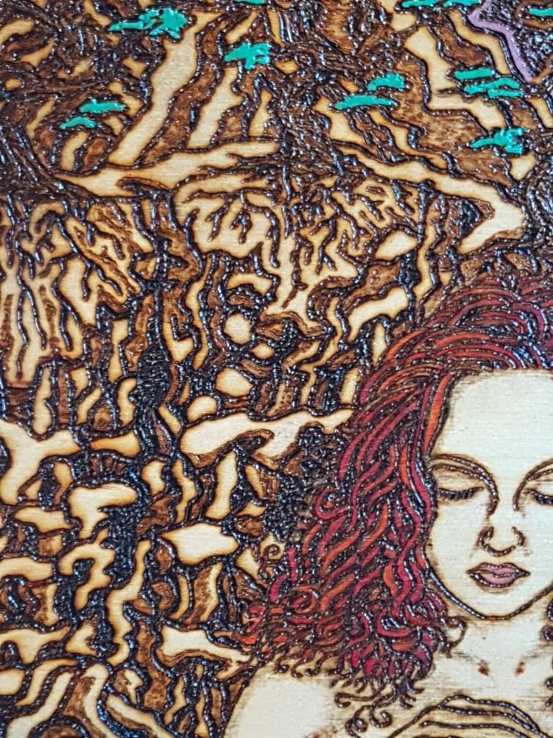 Unframed A3 Size Mother Earth Tattoo Pyrography wood Burning Art - Etsy