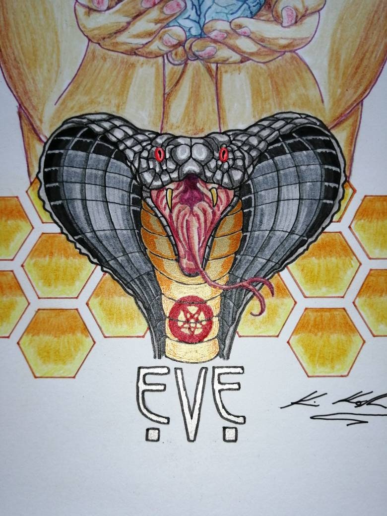 Unframed A3 size Eve graphic illustration tattoo | Etsy