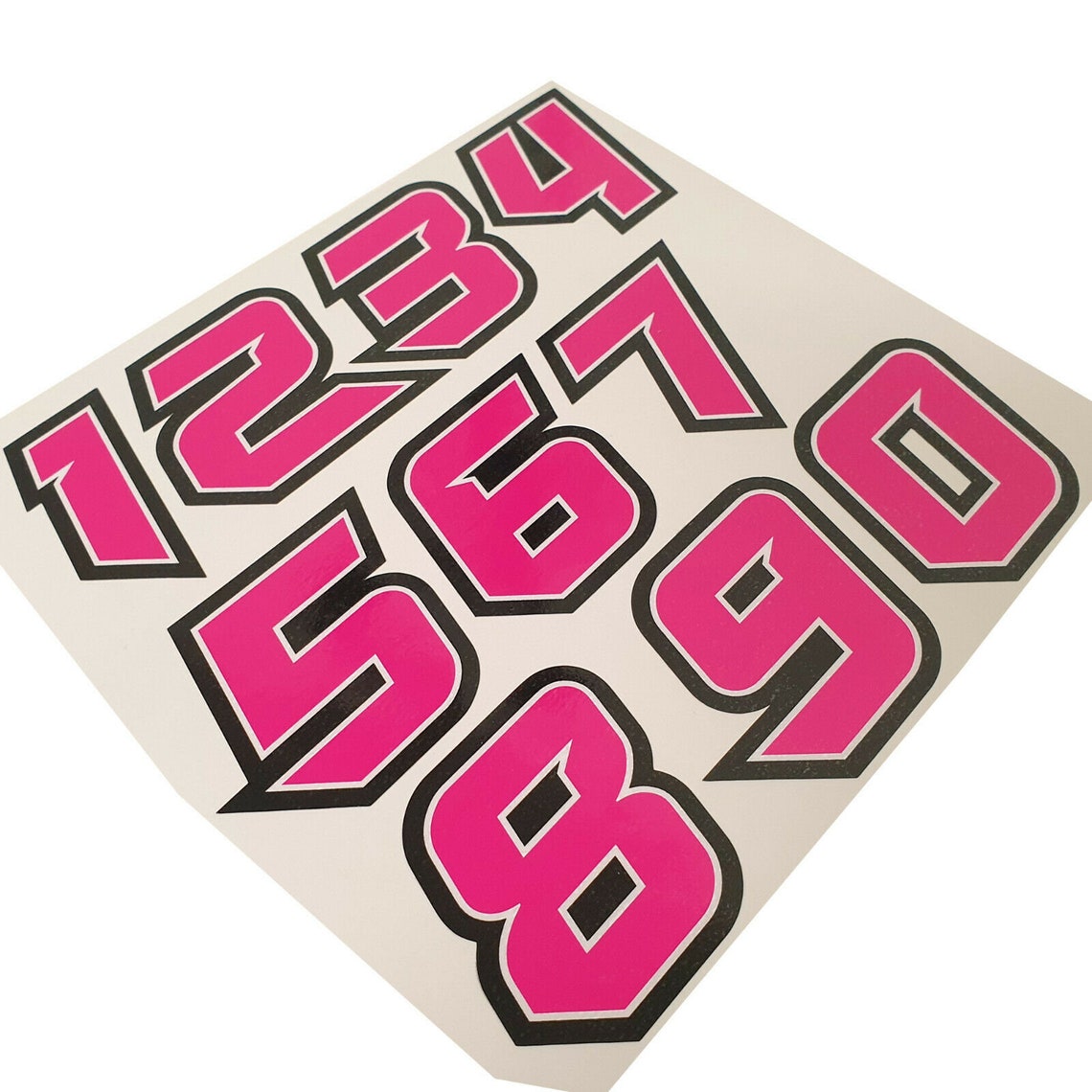 Race Numbers Small 0-9 Sheet Motorcycle Graphics Pink Col X 10 - Etsy