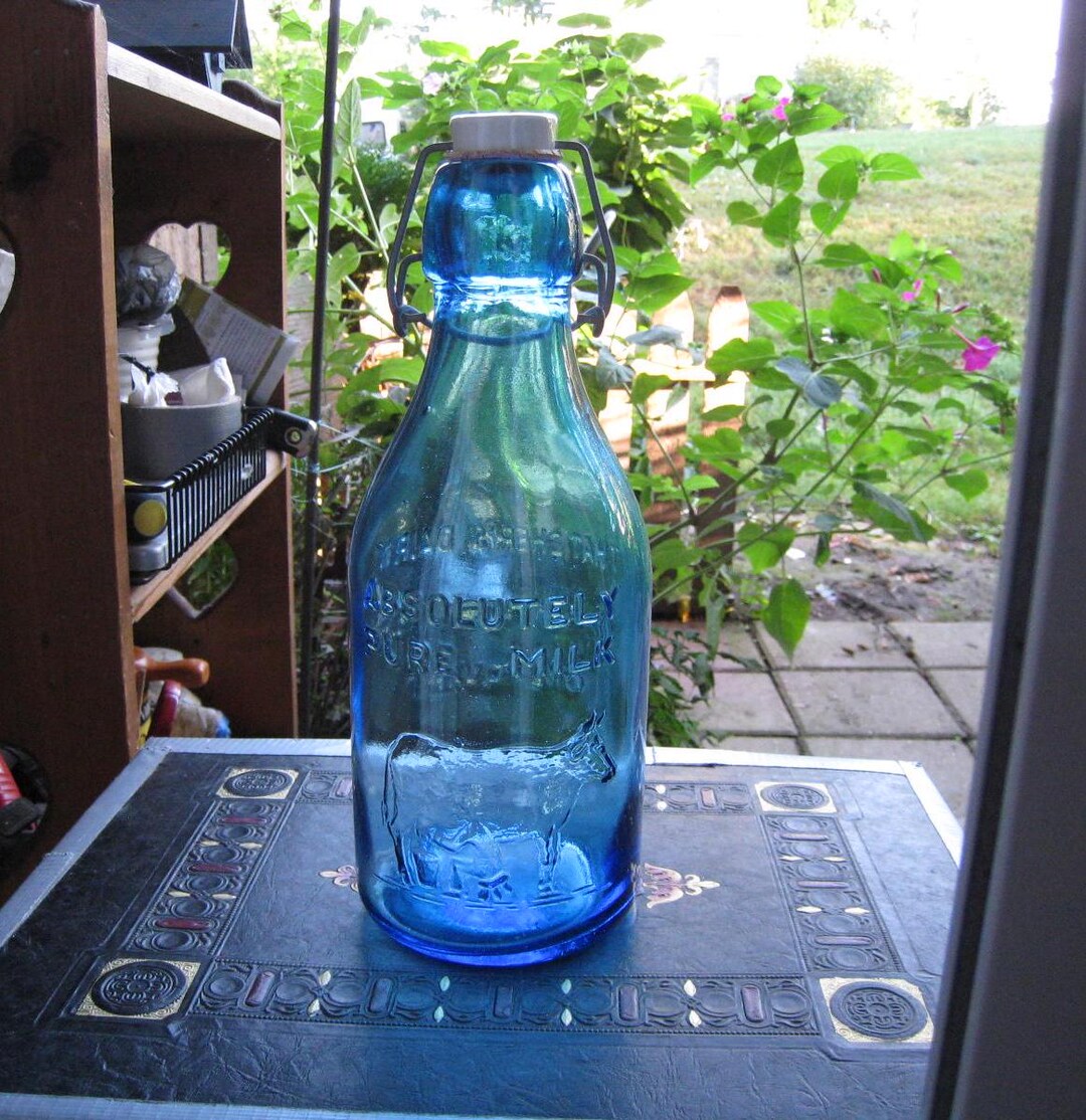 Thatcher's Dairy-absolutely Pure Milk-one Quart-patent 1884-bottle Made ...