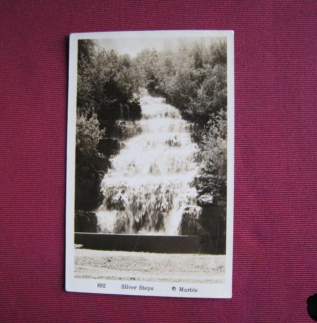 Glacier Natl Park, Montana. Silver Staircase Falls. RPPC-1939 - Etsy