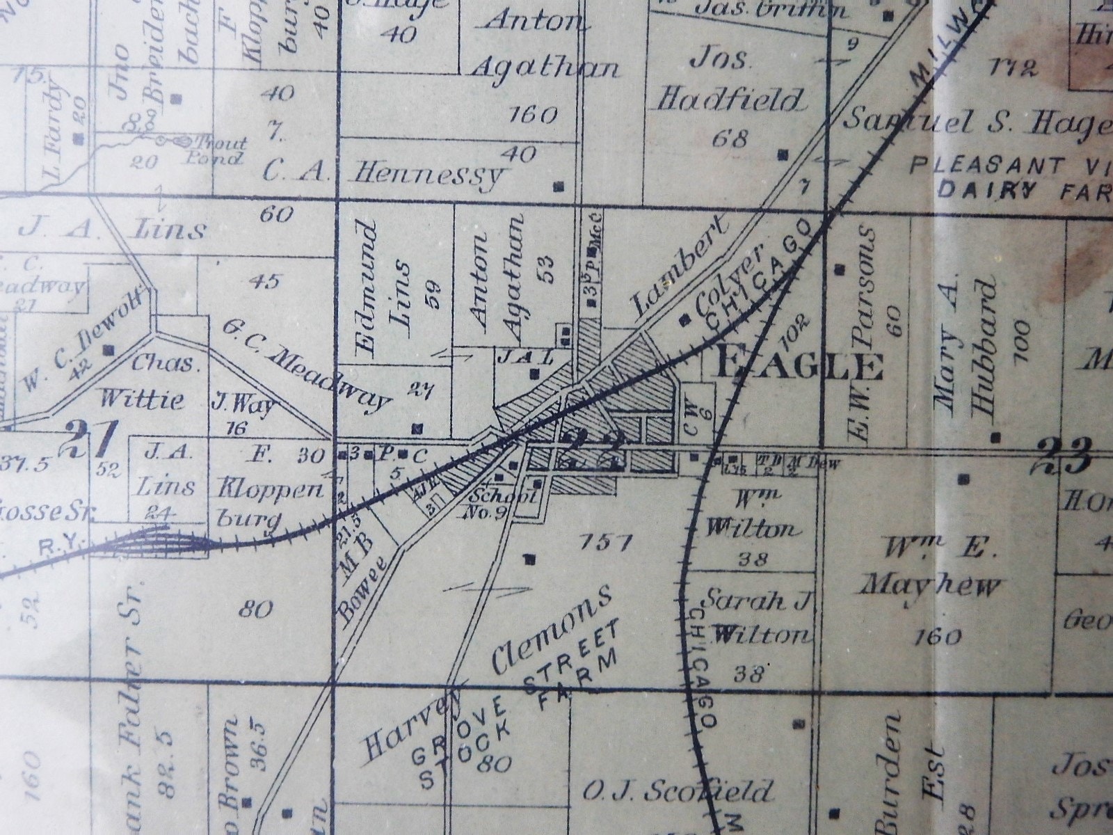 Eagle Wisconsin. 1891 Plat of Eagle. Waukesha - Etsy