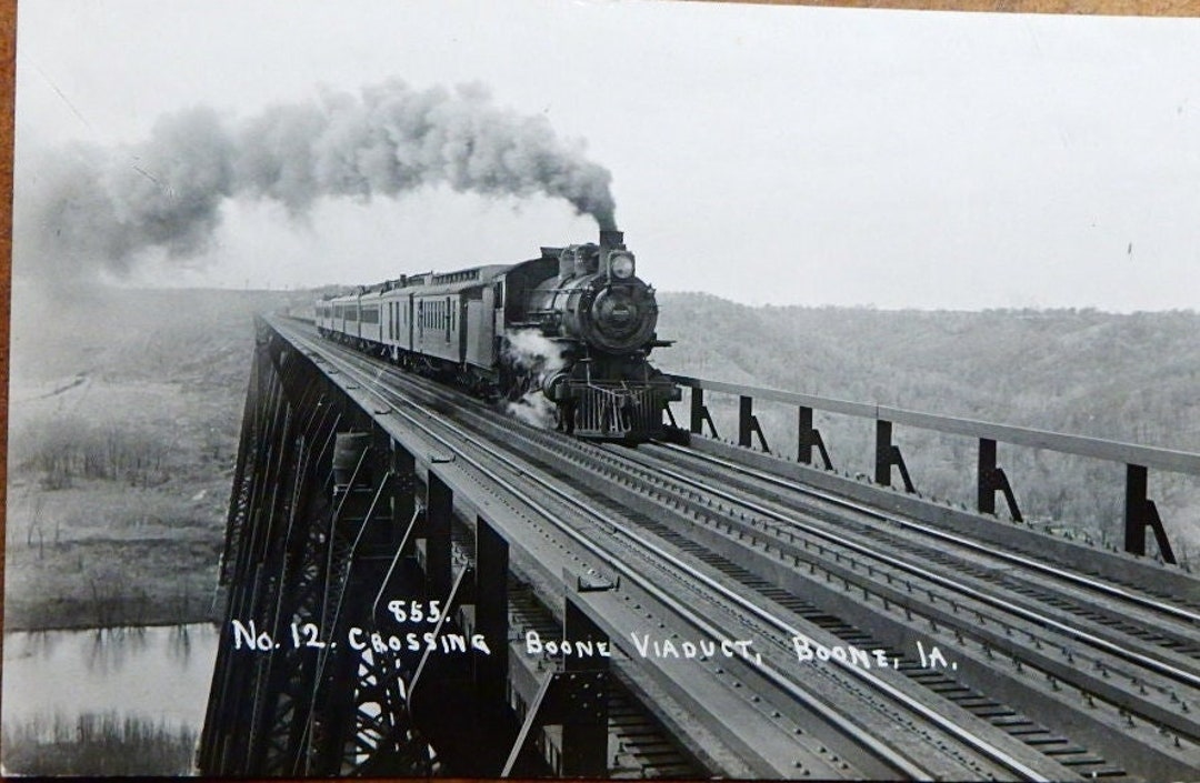 Boone, Iowa. Crossing the Boone Viaduct. Engine # 1025. - Etsy