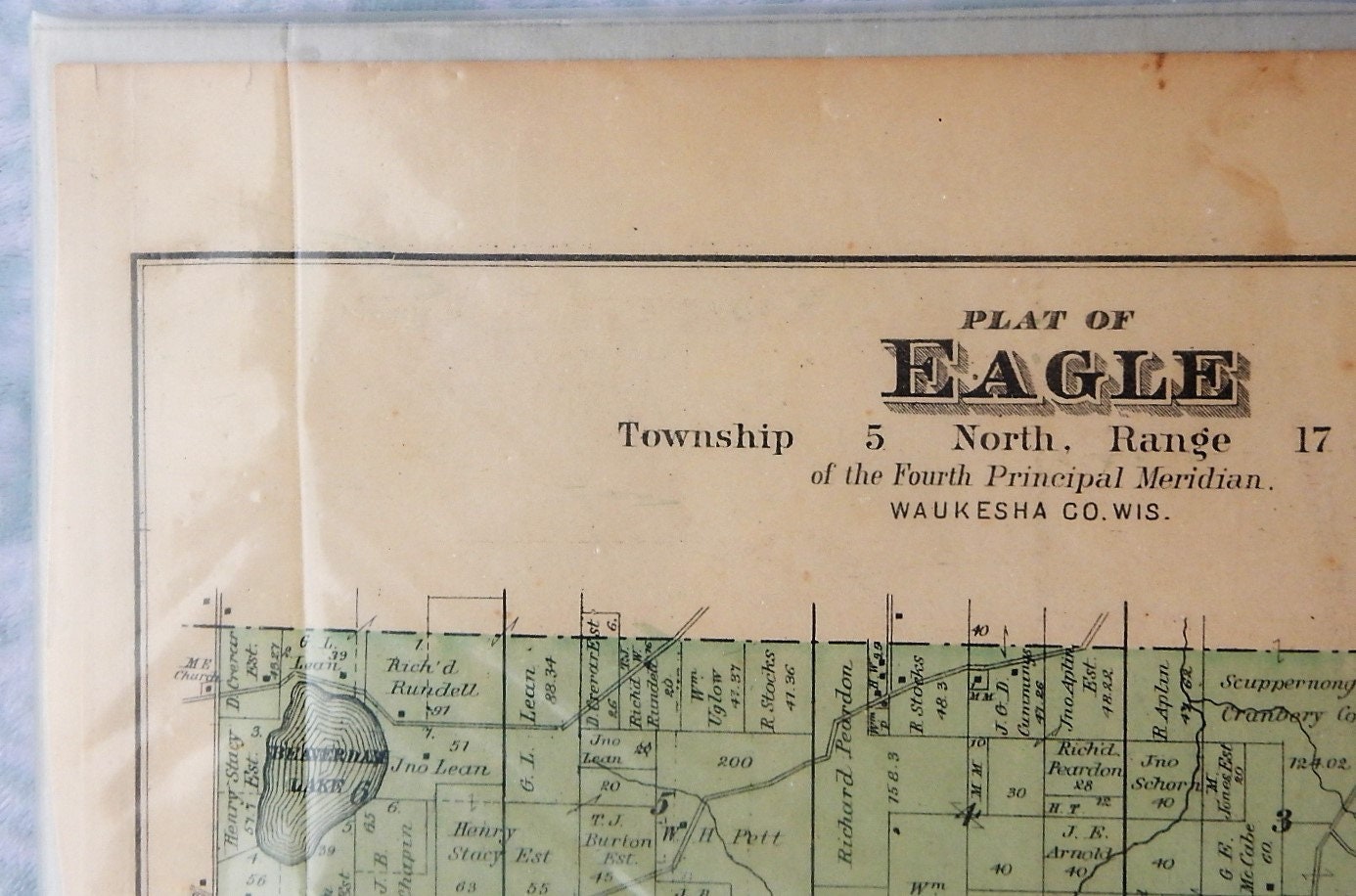 Eagle Wisconsin. 1891 Plat of Eagle. Waukesha - Etsy