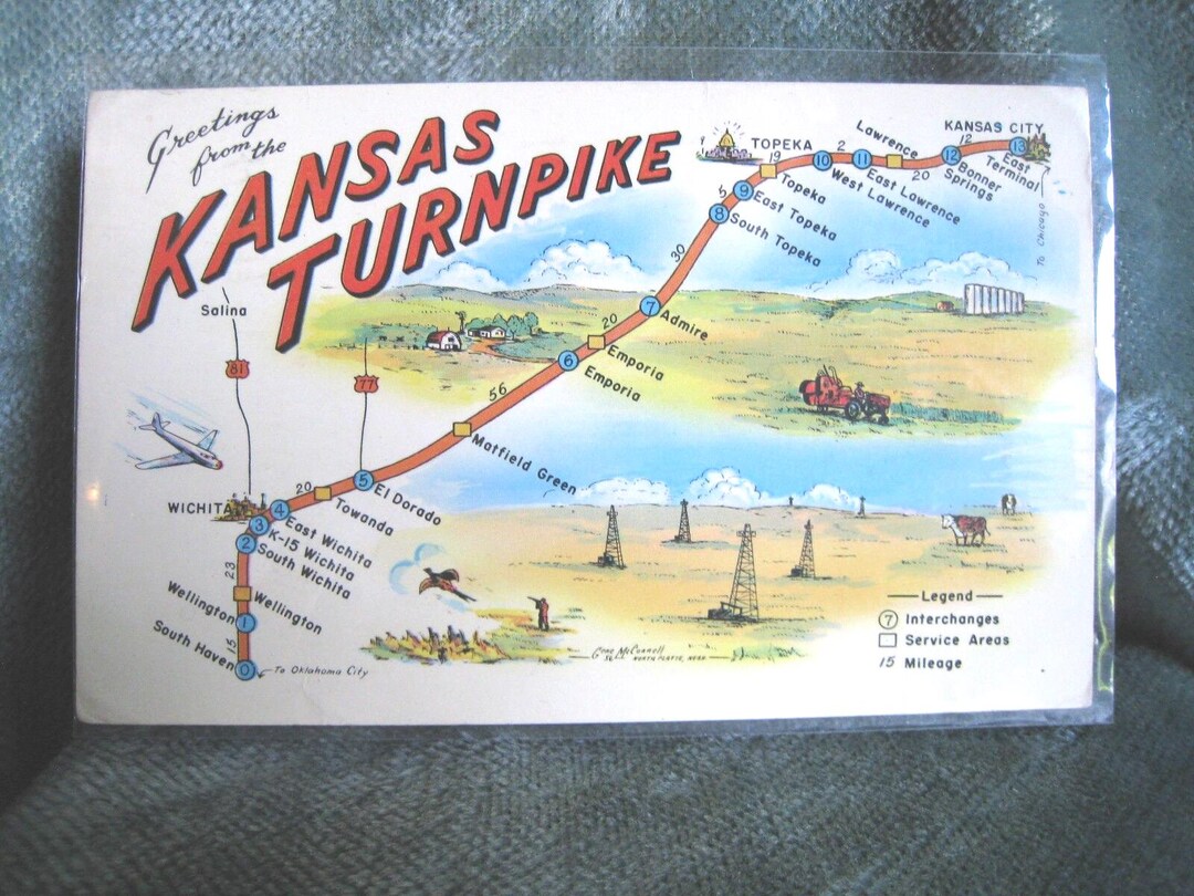 Kansas Turnpike-greetings From. 1974 - Etsy