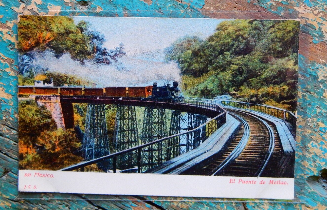 Mexicana-el Puente De Metlac. Mexico Postal Train Postcard. - Etsy