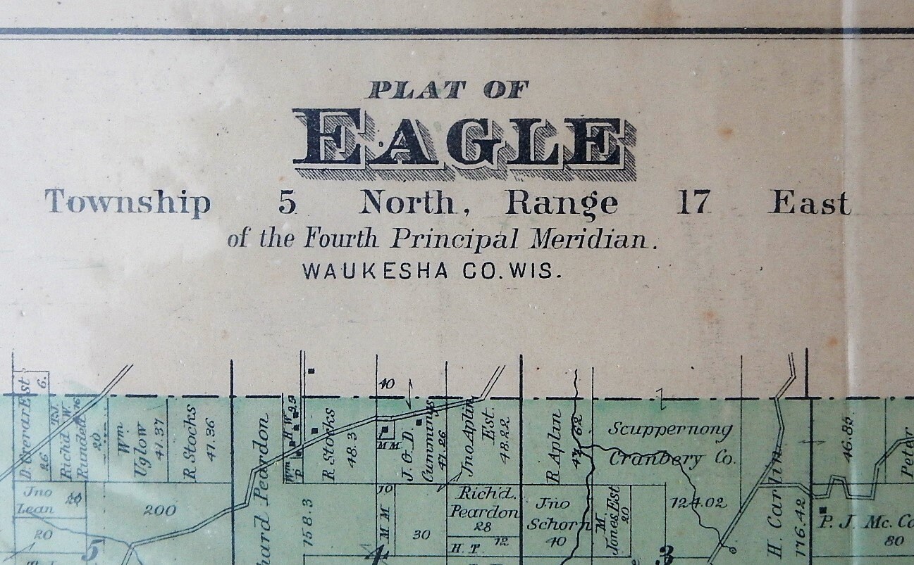Eagle Wisconsin. 1891 Plat of Eagle. Waukesha - Etsy