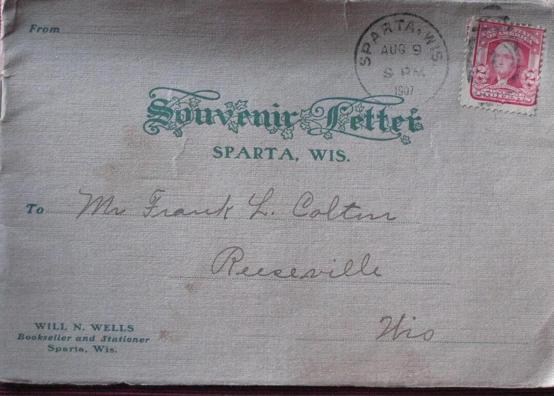 Sparta, Wisconsin. Souvenir Letter Packet-will & Wells-bookseller ...