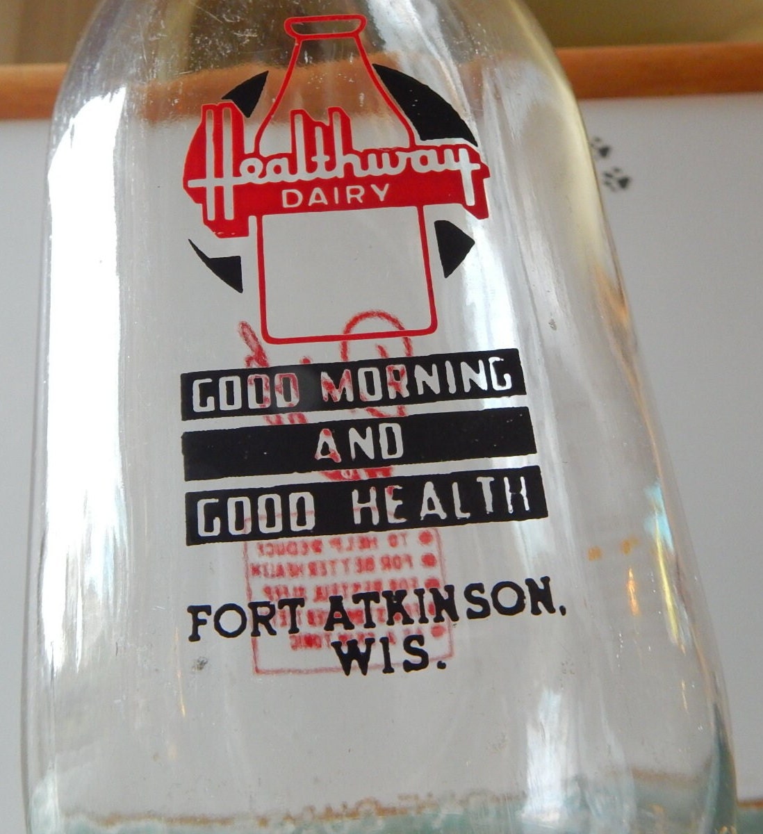 Healthway Dairy Fort Atkinson, Wis. Milk Bottle. 1945 - Etsy
