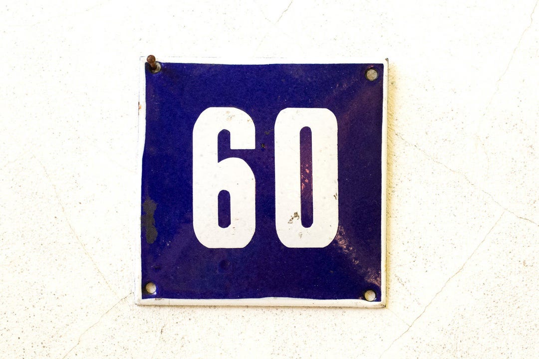 Vintage Enamel House Number, Rusted Number Sixty 60 House Number, Lucky ...