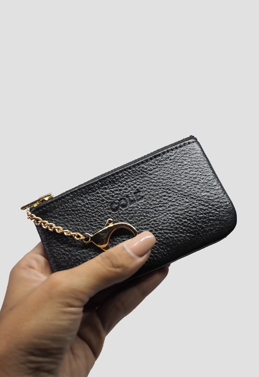 Black - Leather Card & Coin Purse - Etsy