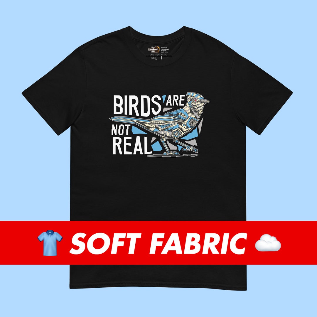 Birds Are Not Real: Ironic Conspiracy Theory T Shirt for Philosophy ...