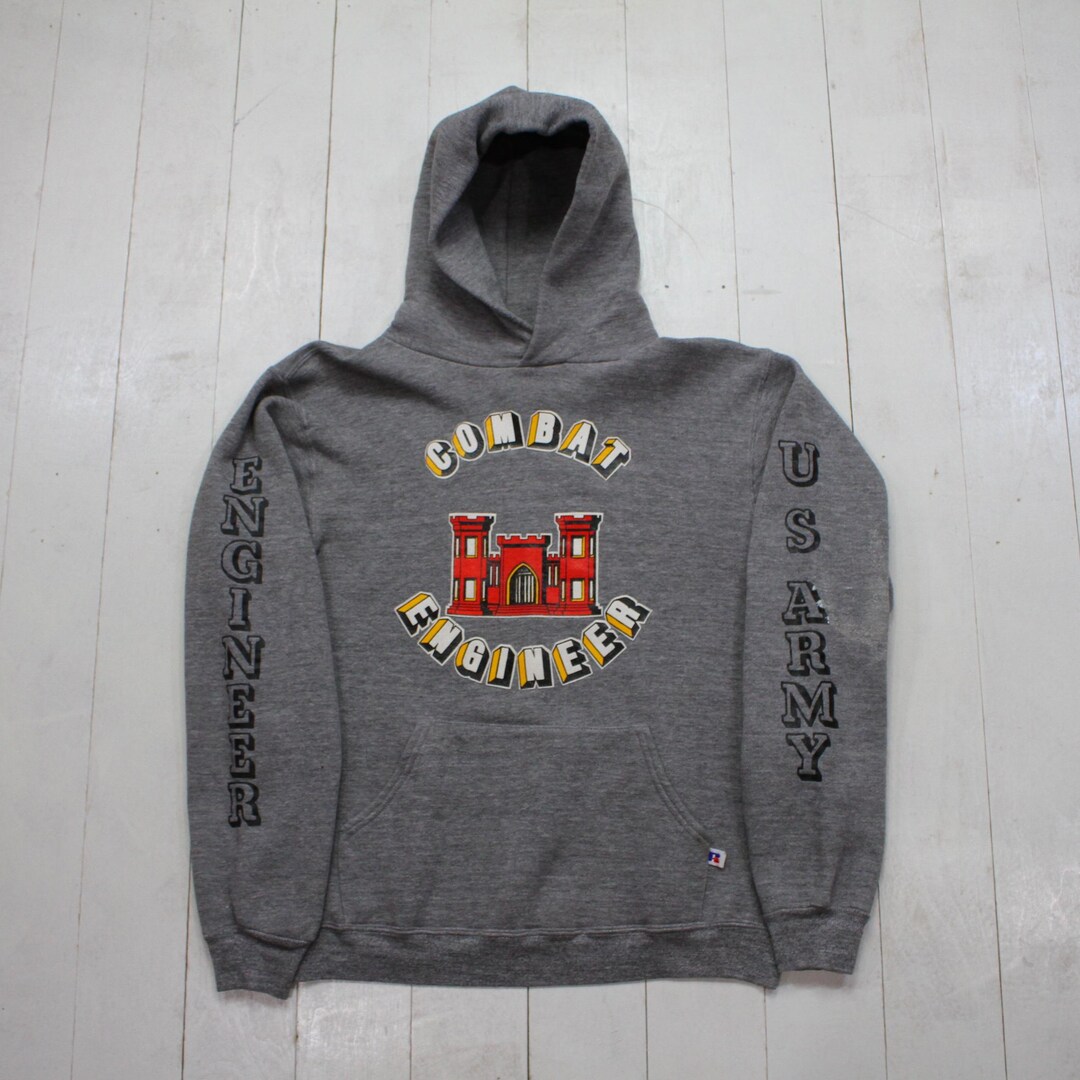 1980s Russell Athletic US Army Engineers Combat Engineer Hoodie ...