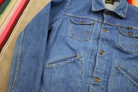 1970s Wrangler Denim Jacket with Studded Detailing Ma… - Gem