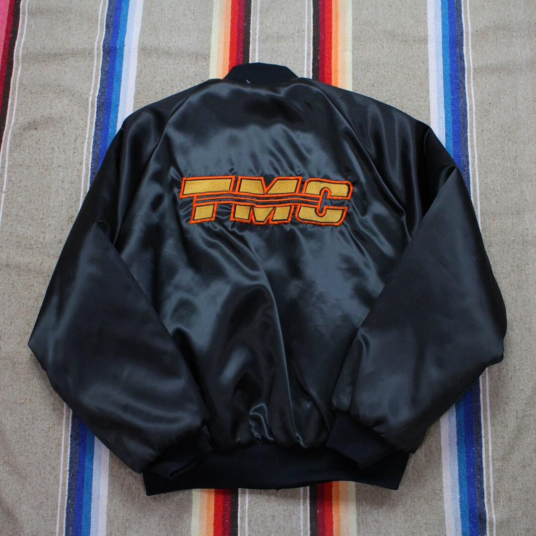 1980s Pla-jac Dunbrooke TMC Trucking Satin Bomber Jacket Made in USA ...