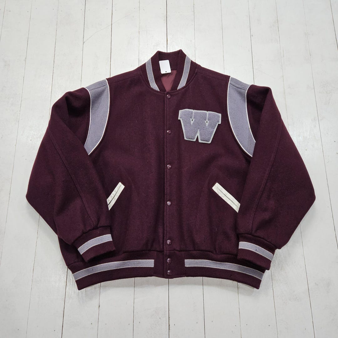 1990s TM Athletics Varsity Letterman w Bomber Jacket Made in USA Size ...