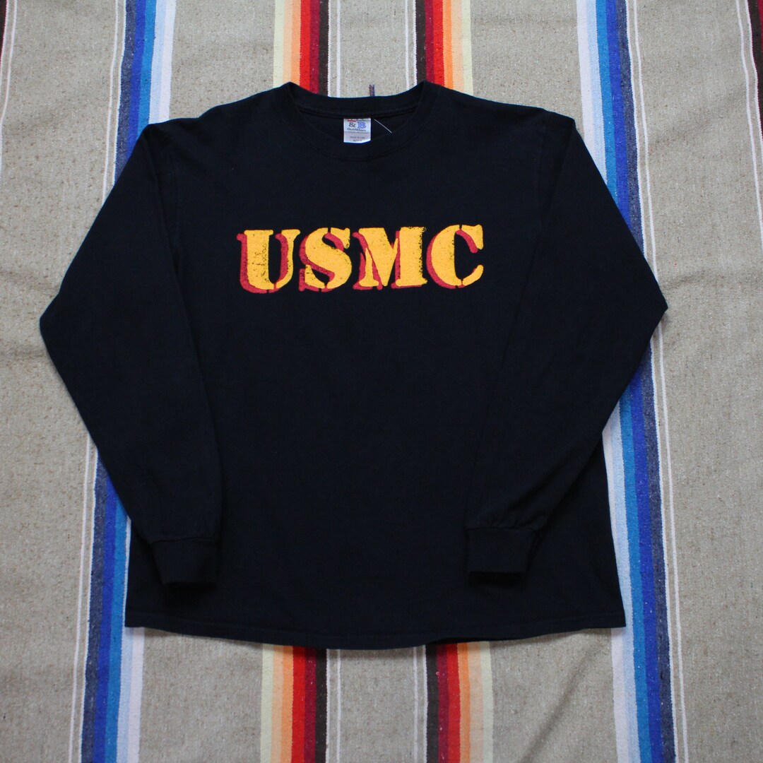 1990s/2000s RWB USMC Stencil Long Sleeve T-shirt Made in USA Size M - Etsy