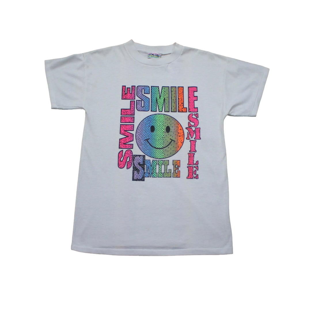 1980s/1990s Sky Lite Smile Smiley Face T-shirt Made in USA Size S/M - Etsy