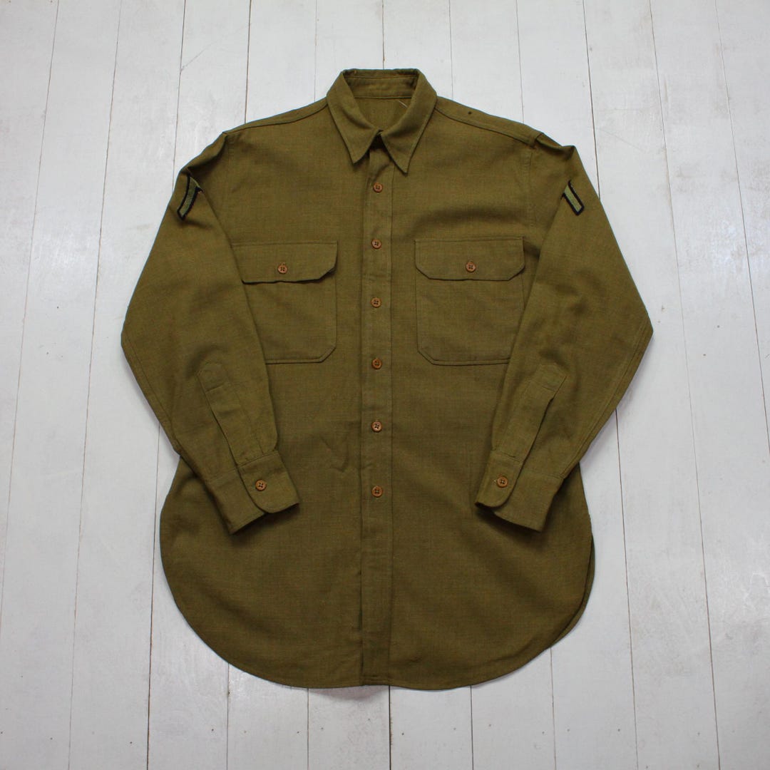 1940s US Army Button up Wool Field Uniform Shirt Made in USA Size M/L ...