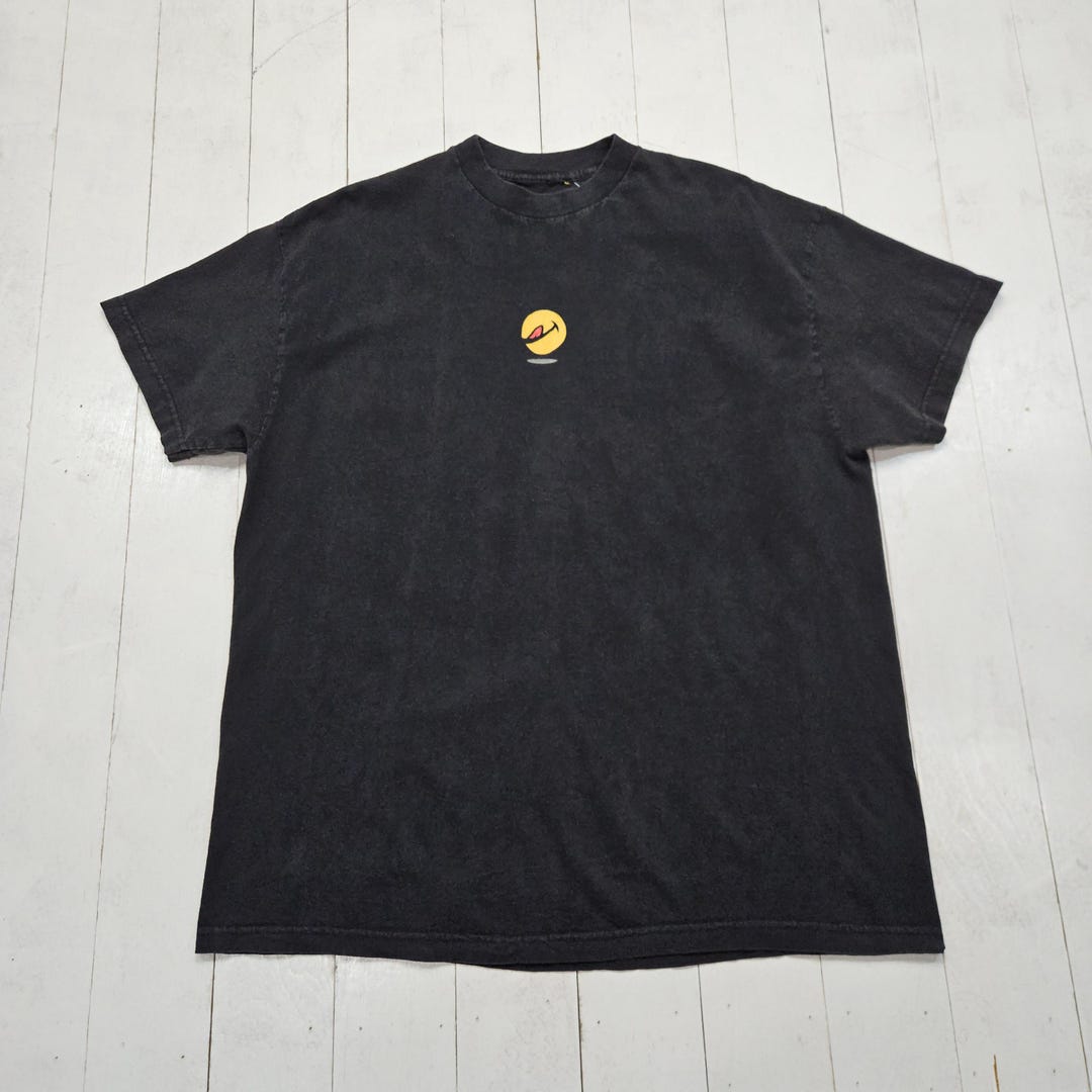 1990s/2000s Y2K Joe Boxer Black Smiley Face Logo T-shirt Size XL - Etsy