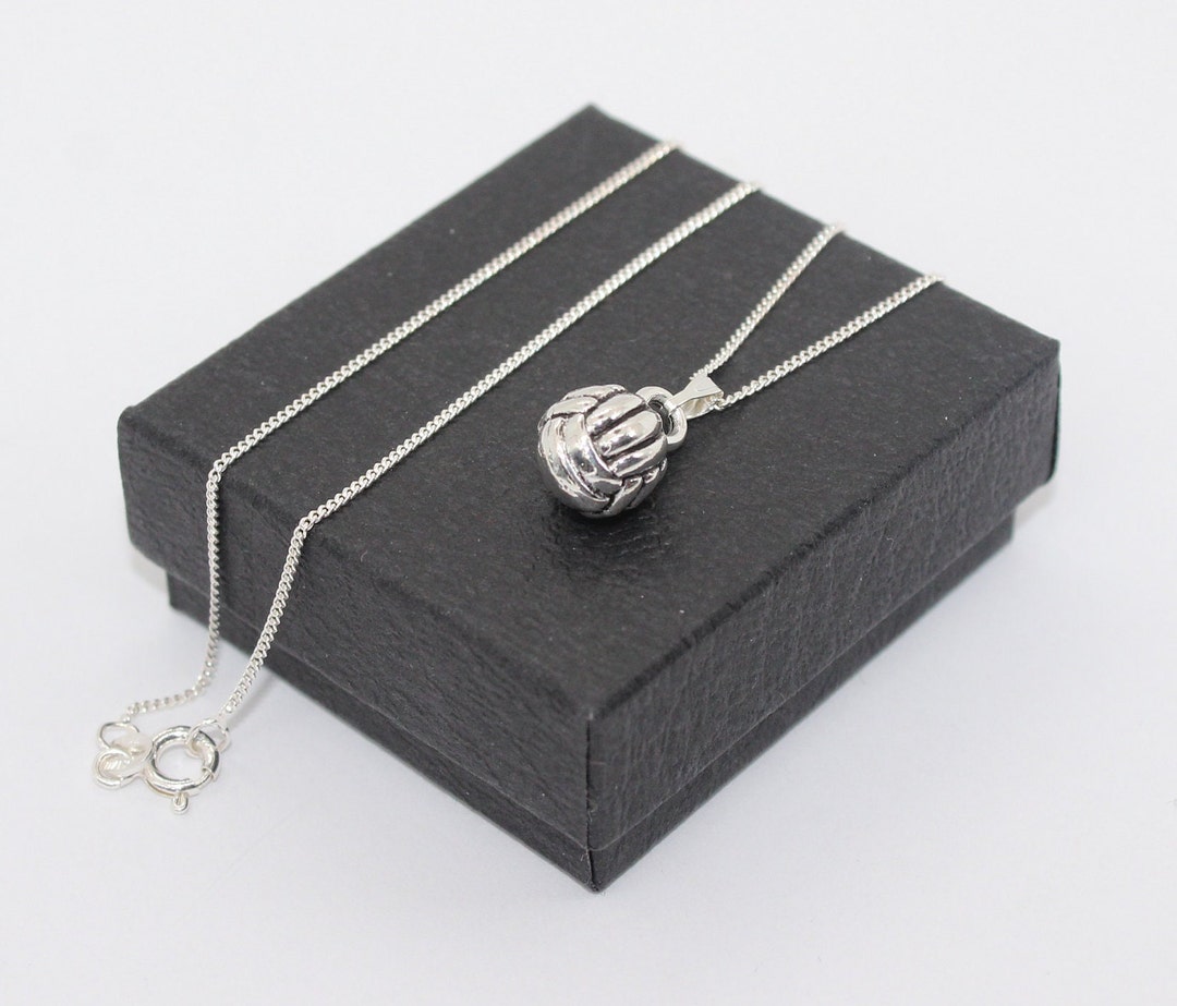 Volleyball Necklace / Sports Ball Game Team - Sterling Silver Curb ...
