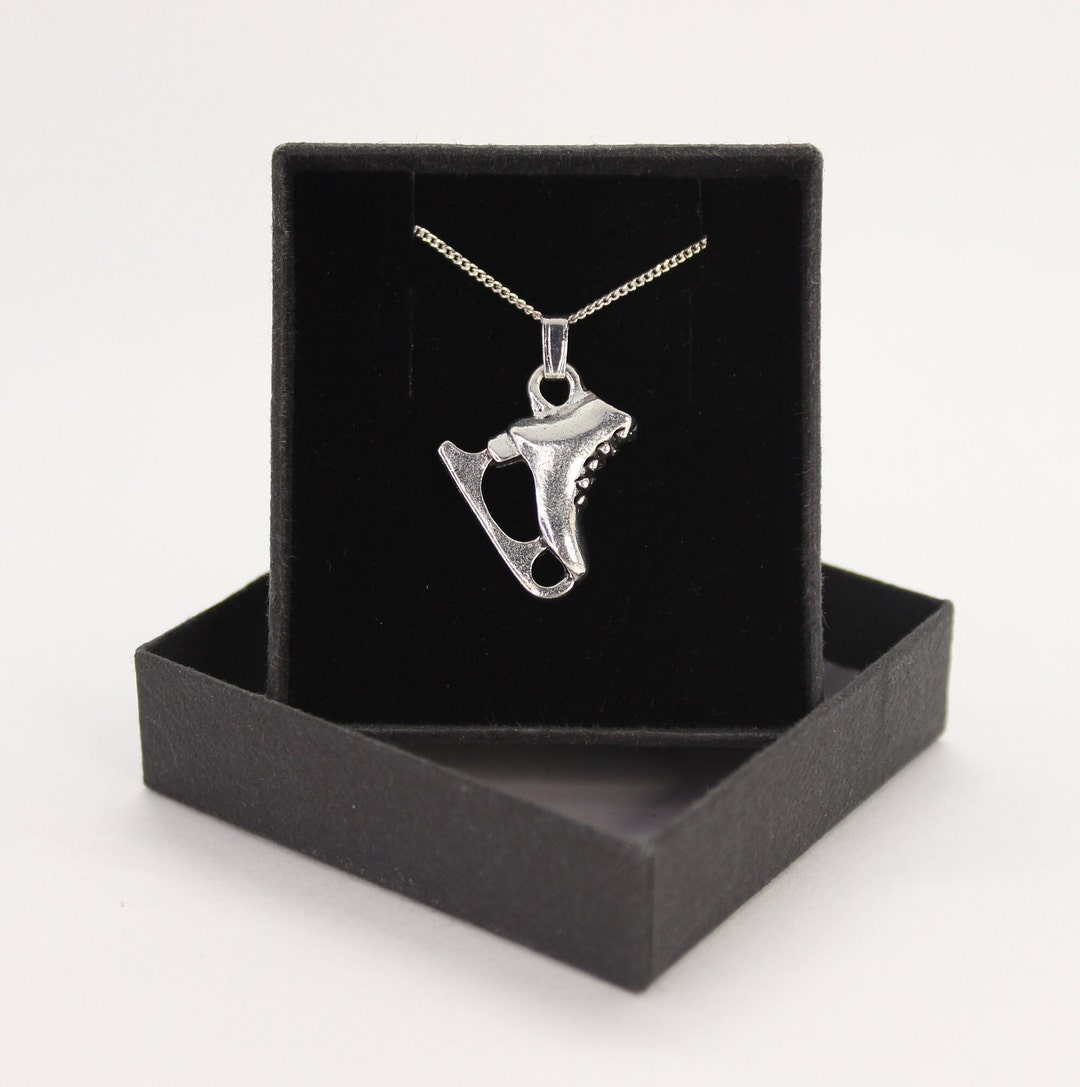 Ice Skate / Skating Rink Hobby - Sterling Silver Curb Chain Necklace ...
